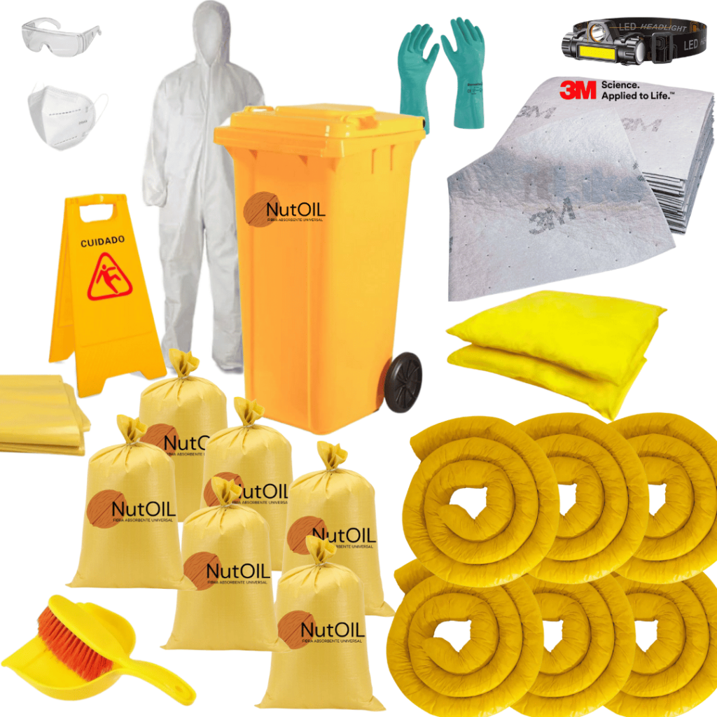 Kit Anti Derrame NutOIL Hidrocarburos Y Aceites 120 Lts Control - Kit ...
