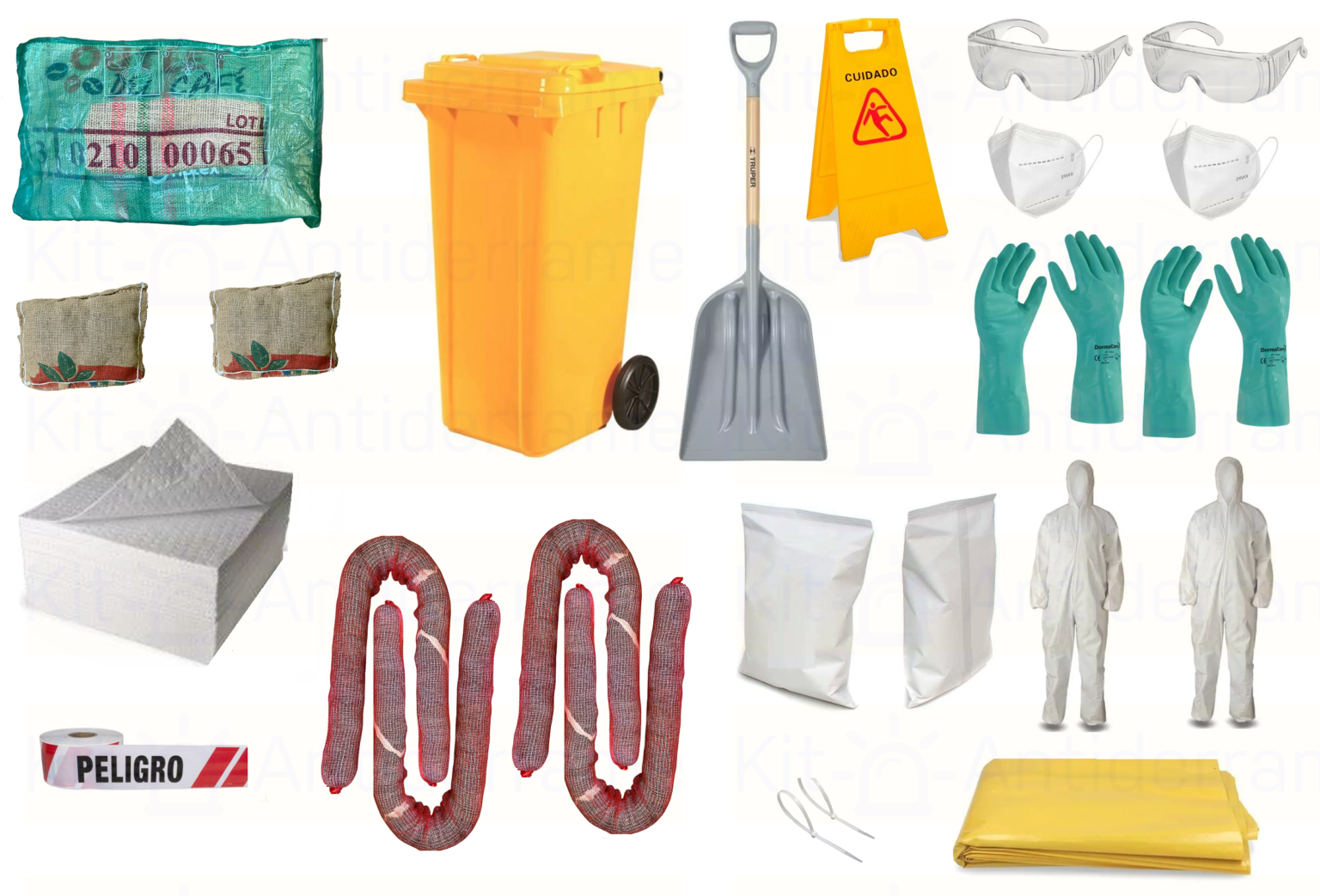 Kit Anti Derrame Hidrocarburos Y Aceites 120 Lts Control - Kit Antiderrame