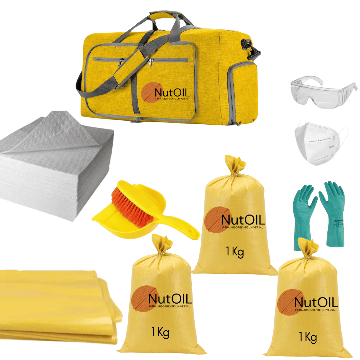 Kit Antiderrames Portatil 35 Litros universal múltiples aplicaciones ...