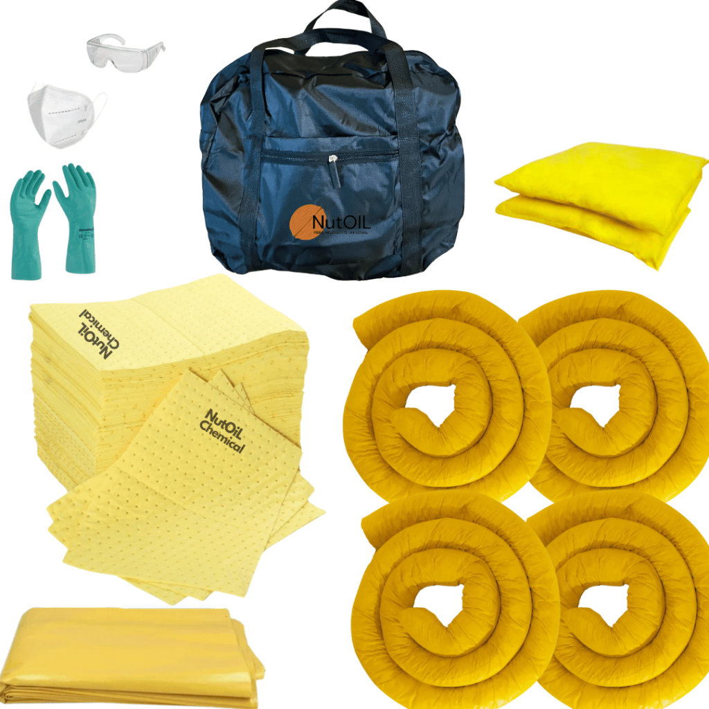 Kit Absorbente NutOIL para Derrames Químicos 35 Lts - Portátil - Kit ...