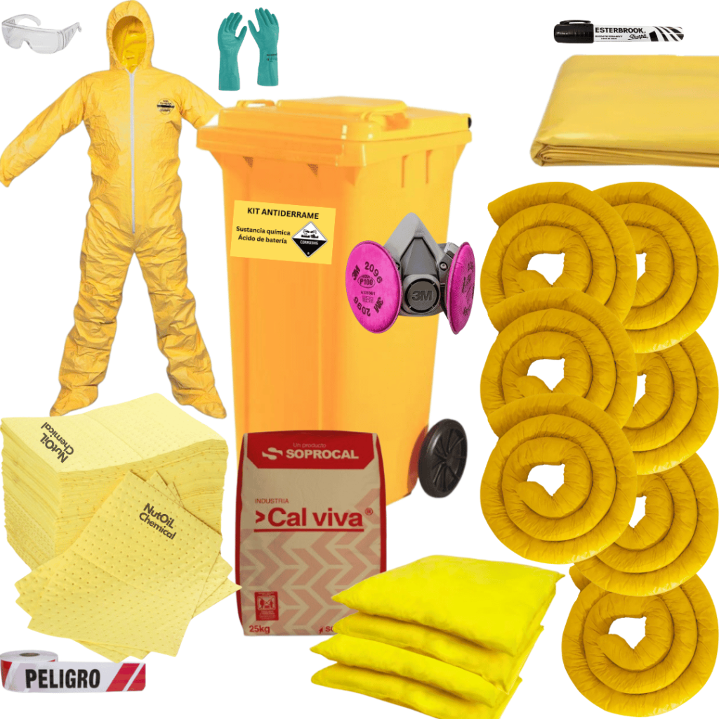 Kit Antiderrame Acido de Baterías 120 Lts - Kit Antiderrame