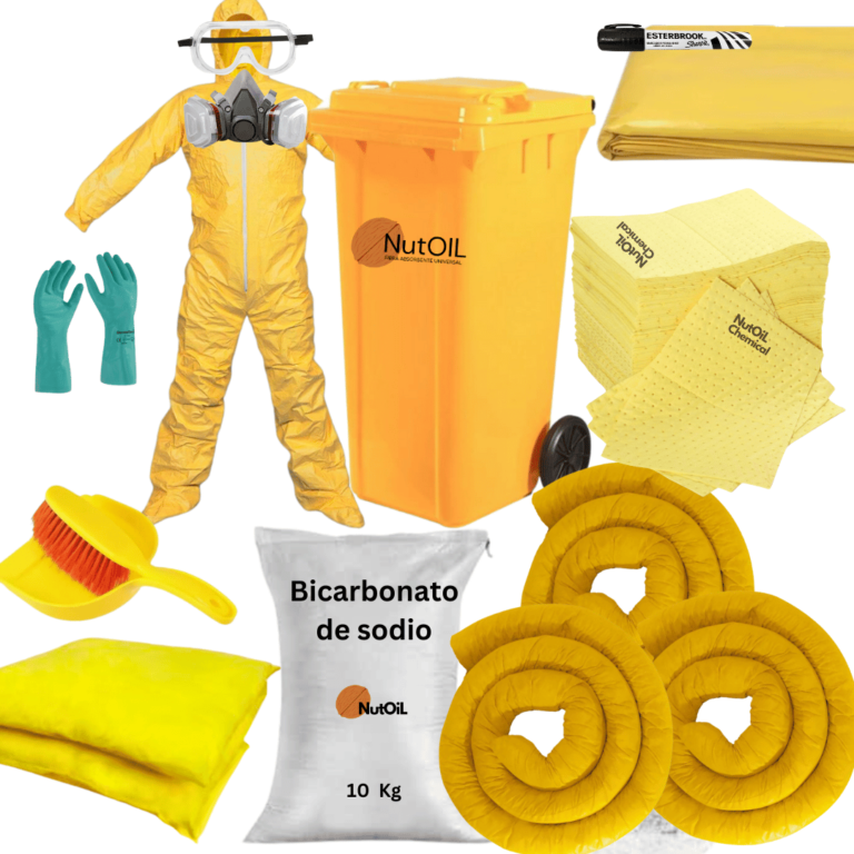 Kit Antiderrame Químico Ácido Clorhídrico 120 Lts - Kit Antiderrame